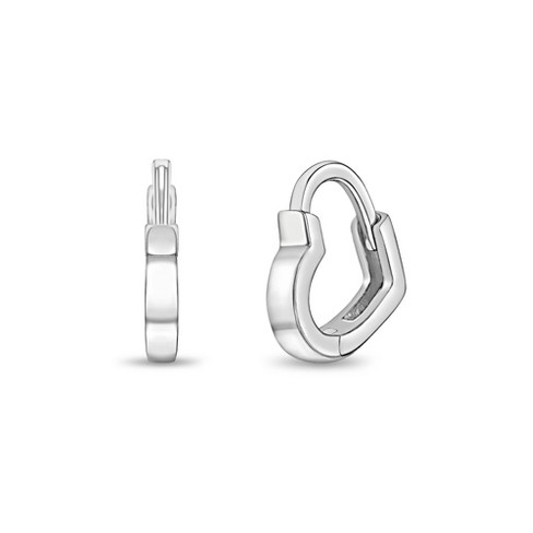 Girls' Heart Shaped Hoop Sterling Silver Earrings - In Season Jewelry ...