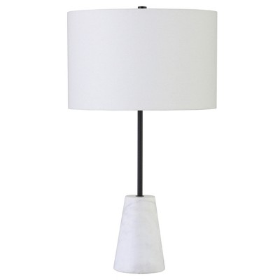 Hampton & Thyme 25.5" Marble Table Lamp With Fabric Shade Blackened ...