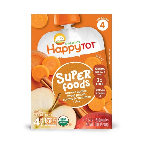 Happytot Super Foods Organic Apples Sweet Potato Carrots & Cinnamon ...