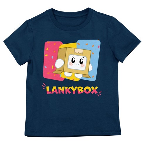 Lanky Box Boxy With Colorful Boxes Toddler Navy Crew Neck Short Sleeve ...