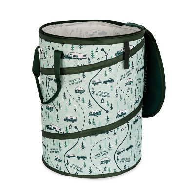 Camco Campsite Pop Up Utility Container with Liner and Zipper Close ...