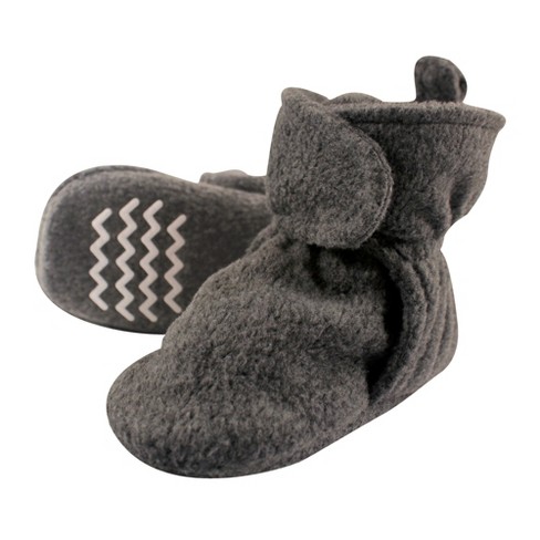 Hudson Baby Baby And Toddler Cozy Fleece Booties, Dark Gray, 0-6 Months ...