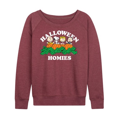 Women's Peanuts Halloween Homies Lightweight French Terry Slouchy ...