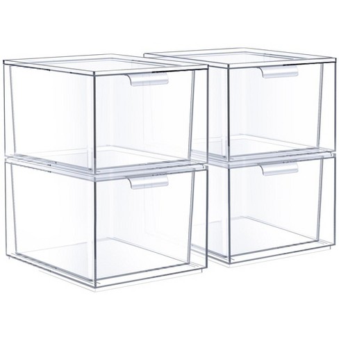 Sorbus 4 Pack Stackable Acrylic Drawers - Versatile, Space-saving ...
