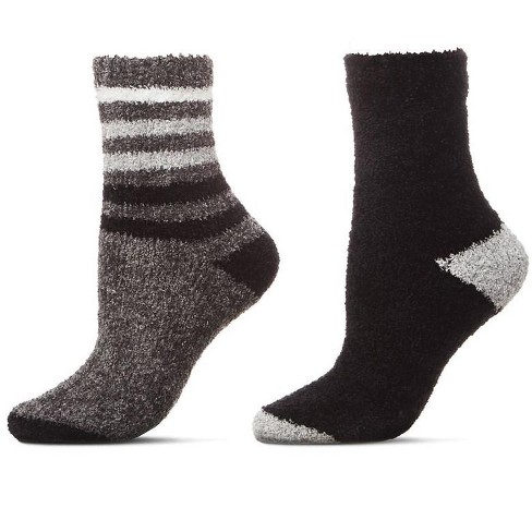 Natori Chenille Multi Striped/solid Cozy Crew 2 Pair Pack Castlerock 9 ...