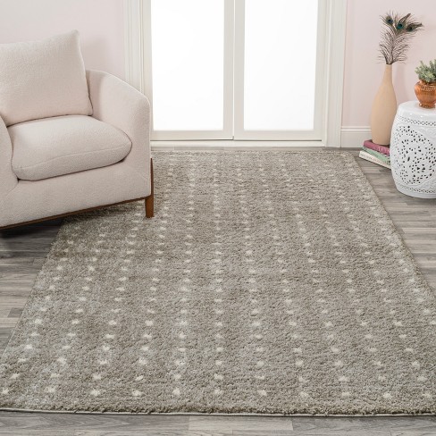 Jonathan Y Pele Modern Geometric Dot Shag Gray/ivory 4 Ft. X 6 Ft. Area ...