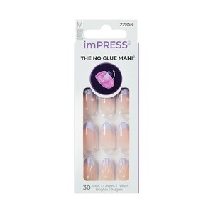 Impress Design French Tip Press-On Fake Nails - Medium Almond - Sky ...