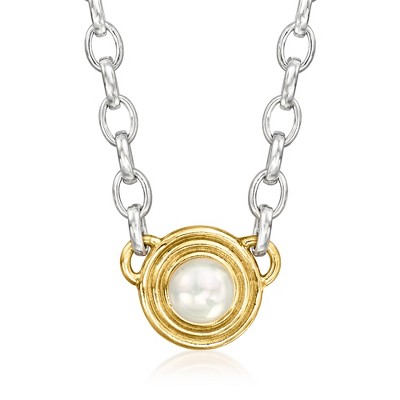 Ross-Simons 8-8.5mm Cultured Pearl Disc Necklace in Sterling Silver and ...