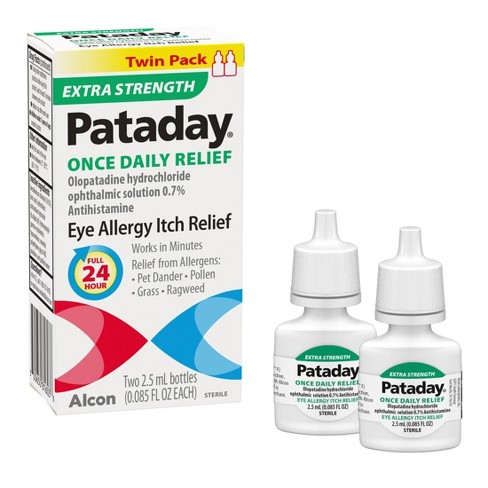 Pataday Once Daily Relief Extra Strength Allergy Eye Drops - Twin Pack ...