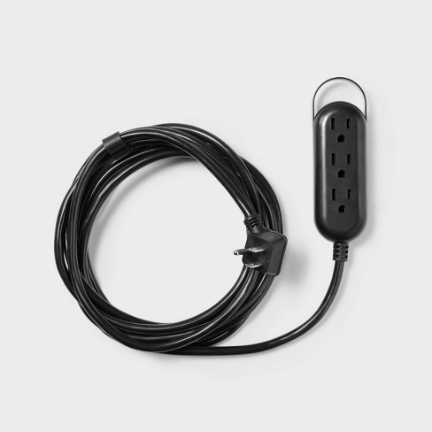 12' 3-outlet Indoor Extension Cord Black - Heyday™ : Target