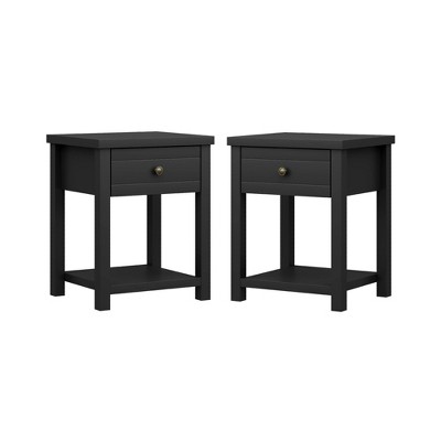 Hillsdale Furniture Set of 2 Harmony Wood Accent Tables Matte Black ...