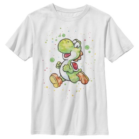 Boy's Nintendo Super Mario Watercolor Yoshi T-shirt - White - Medium ...