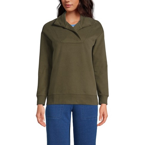 Lands' End Women's Serious Sweats Long Sleeve Collared Pullover : Target