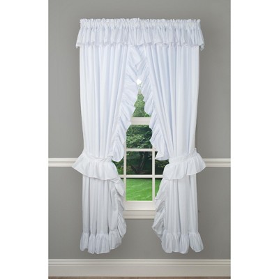 Ellis Curtain 2-Piece Ruffled Priscilla Window Curtain Panel Pair with ...