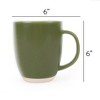 Elanze Designs Raw Clay Bottom Sage Green 13 Ounce Ceramic Coffee Mugs Set Of 4 : Target