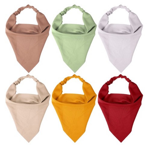 Unique Bargains Triangle Hair Scarf Bandanas 12.6"x7.87" Colorful 6 Pcs ...