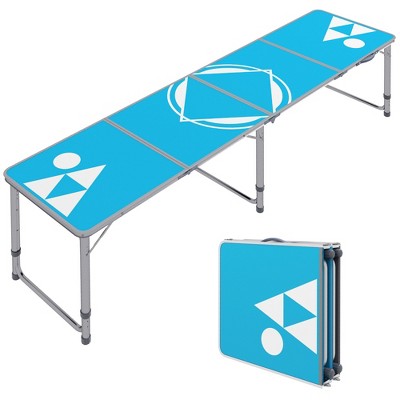 Aluminum Camping Table With Adjustable Legs, 8' Folding Picnic Table ...
