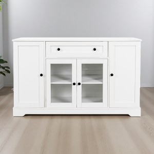 Modern Particle Board Buffet Cabinet with Doors, Drawer & Adjustable ...