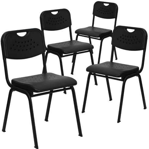 Flash Furniture 4 Pack Hercules Series 880 Lb. Capacity Black Plastic ...