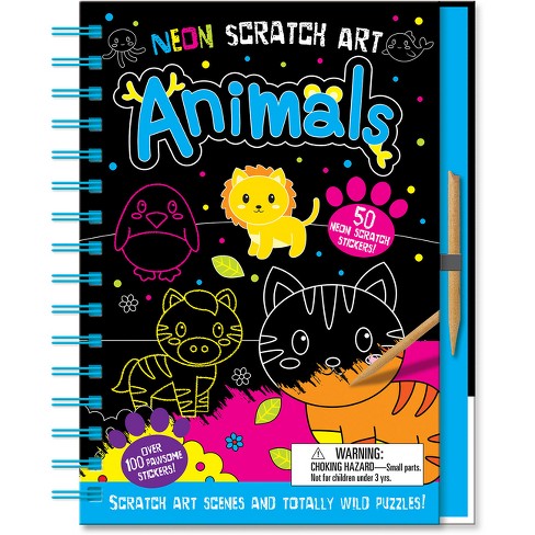 Neon Scratch Art Animals - By Connie Isaacs (hardcover) : Target