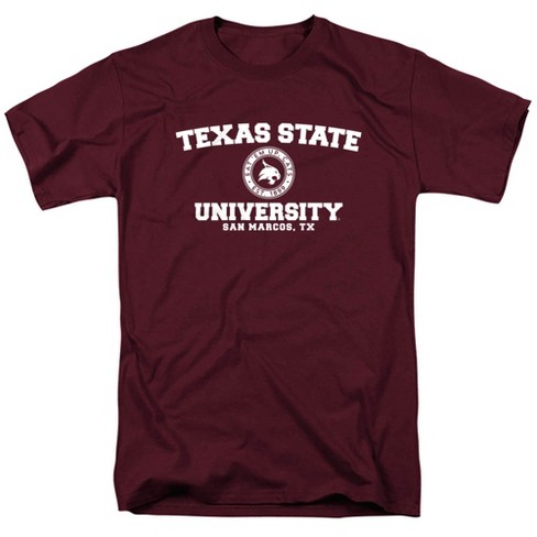 Texas State University Official Circle Logo Adult T Shirt, Maroon : Target
