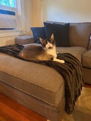 50"x60" York Long Faux Fur Throw Blanket Blue : Target