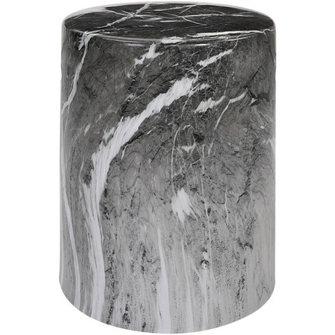 Uttermost Marvel Black White Marbled Ceramic Garden Stool : Target
