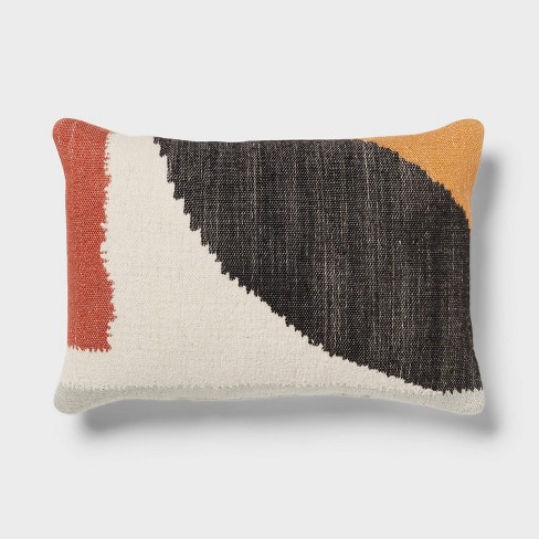 Mod Abstract Woven Colorblock Oblong Dec Pillow Ivory/green/gold ...