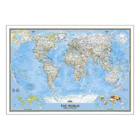National Geographic World Classic Map, Laminated, 43.5" X 30.5" : Target