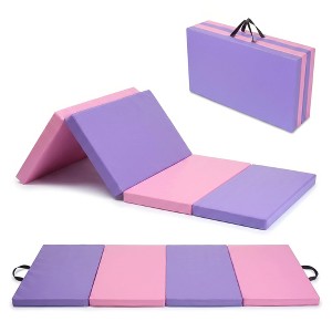 4-Fold Gymnastics Mat 6FT x 3FT x 2in Thick, Folding Exercise Tumbling ...
