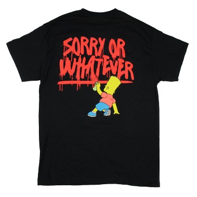 The Simpsons Men's' Bart Graffiti Sorry Or Whatever T-shirt (blackv1 ...