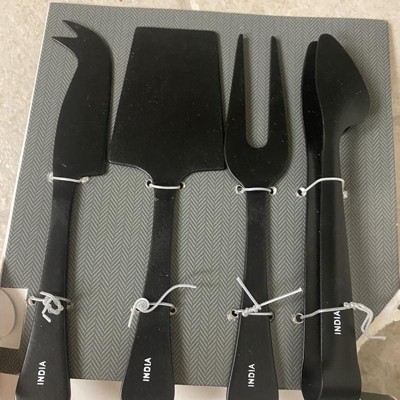 4pc Stainless Steel Cheese Knive Serving Set Black - Threshold™ : Target