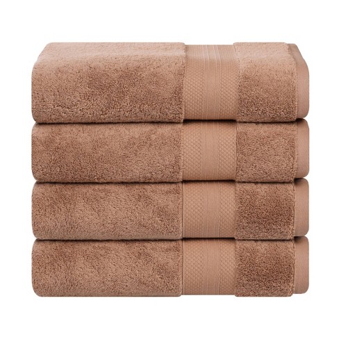 Luxury Cotton Heavyweight Solid Plush 4-piece Bath Towel Set, Taupe ...