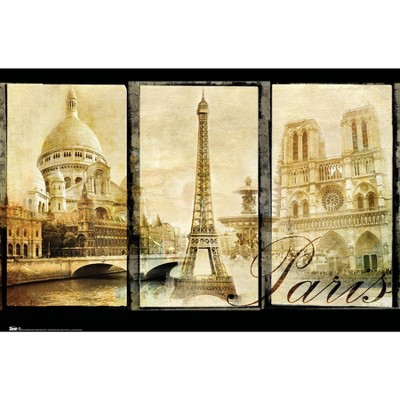 Trends International Paris Framed Wall Poster Prints : Target