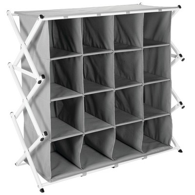 Mdesign Fabric Shoe Rack Holder Storage, Accordion Frame, 16 Cube : Target