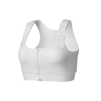 Heart&core Shirl Bra, Post-surgery Racerback Zip Bra, Double Zipper ...