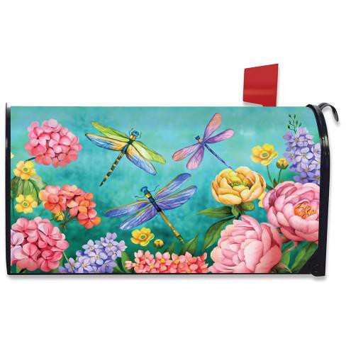 Dragonfly Garden Spring Magnetic Mailbox Cover Floral Standard ...