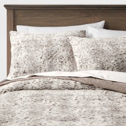 Marselle King 4pc Faux Fur Comforter Set Snow Leopard : Target