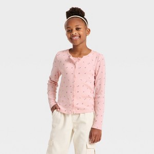 Girls' Floral Knit Twin Set - Cat & Jack™ Pink L : Target