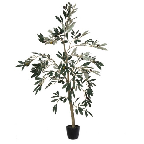 Vickerman 4' Artificial Potted Olive Tree. In A 5"lx5"wx4.5"h Base ...