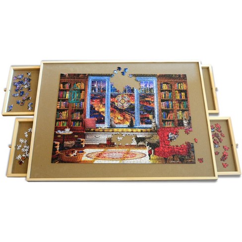 Masterpieces Puzzle Accessories - Wood Puzzle Table - 35"x26"x1.375 ...