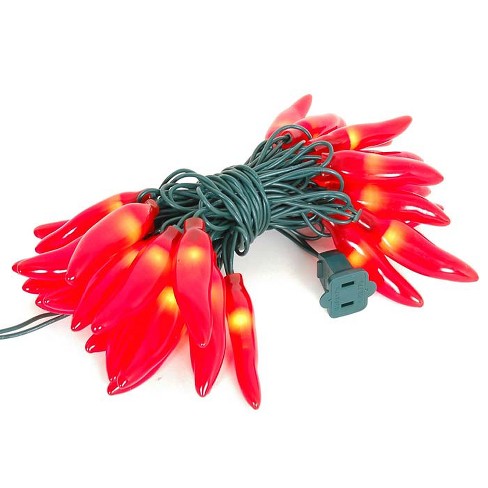 Novelty Lights 35 Light Red Fiesta Chili Pepper String Light Set, 11.5 ...