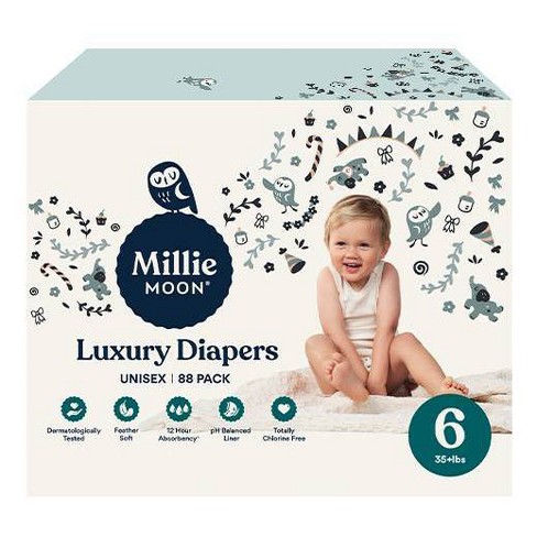 Millie Moon Lux Disposable Diapers - Size 6 - 88ct : Target