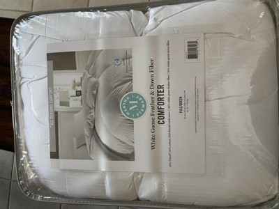 Full/queen All Seasons Cotton Blend Goose Feather Down Fiber Comforter - Martha Stewart : Target