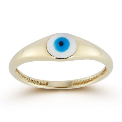 Sphera Milano 14K Gold Enamel Evil Eye Dome Ring 8 : Target
