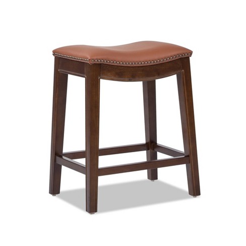 Barlow 24.5" Backless Saddle Counter Stool, Leather : Target