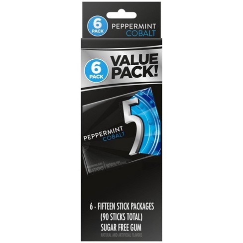 5 Peppermint Cobalt Sugar Free Chewing Gum - 6pk/15ct : Target