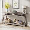 Tribesigns 70.9" Long Console Table With 3-tier Shelf, Grey : Target