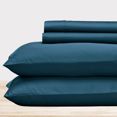 Peacock Blue Queen Sheet Set - 100% Pure Cotton Sateen Weave, 400 ...