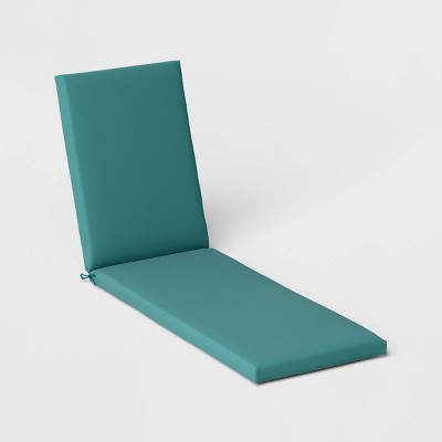 78"x24" Solid Woven Outdoor Chaise Lounge Cushion Turquoise Blue ...